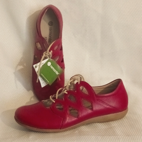 Remonte | Shoes | New Remonte Soft Red Leather Shoes | Poshmark